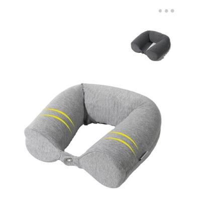 China Polyester/Cotton Twist Memory Foam Travel Pillow for Airplane Neck Support 62*10*10CM for sale