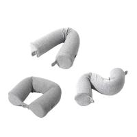 China Polyester/Cotton Twist Memory Foam Travel Pillow for Airplane Neck Support 62*10*10CM for sale
