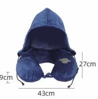 China 43*27*9cm PORTABLE U-shaped Neck Pillow with Hood Your Travel and Office Lunch Companion for sale