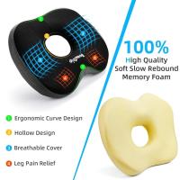 China OBLONG Memory Foam Office Chair Cushion Pad Hip Massage Support Orthopedic Pain Relief for sale