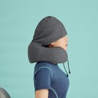 China PORTABLE U-shaped Travel Neck Pillow with Hood Breathable High Density Neck Cushion for sale