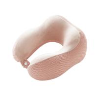 China All-age U-shaped Memory Foam Slow Rebound Travel Neck Pillow with Logo Printing and Grid Cloth for sale