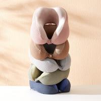 China All-age U-shaped Memory Foam Slow Rebound Travel Neck Pillow with Logo Printing and Grid Cloth for sale