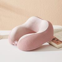 China All-age U-shaped Memory Foam Slow Rebound Travel Neck Pillow with Logo Printing and Grid Cloth for sale