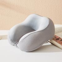 China All-age U-shaped Memory Foam Slow Rebound Travel Neck Pillow with Logo Printing and Grid Cloth for sale