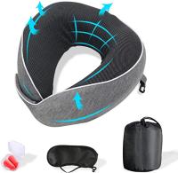 China Portable Neck Pillow 2023 Style Memory Foam U-shaped Travel Pillow with Custom Logo for sale