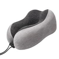 China Memory Foam Filling U-Shape Neck Pillow with Custom Logo and Cooling Ice Silk Cover for sale