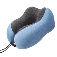 China Memory Foam Filling U-Shape Neck Pillow with Custom Logo and Cooling Ice Silk Cover for sale