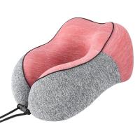 China Memory Foam Filling U-Shape Neck Pillow with Custom Logo and Cooling Ice Silk Cover for sale