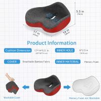 China Yes Customized Memory Foam Seat Cushion Ergonomic Office Chair Pad for Hip Pain Relief for sale