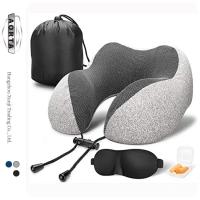China Holiday 2023 Custom Portable U-Shaped Travel Neck Pillow Slow Rebound Space Memory Foam Airplane Neck Cushion for sale