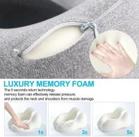 China Holiday 2023 Custom Portable U-Shaped Travel Neck Pillow Slow Rebound Space Memory Foam Airplane Neck Cushion for sale
