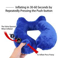 China Foldable U-Shape Inflatable Travel Pillow Portable Office Lunch Air Cushion TPU Neck Support for sale
