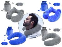 China Foldable U-Shape Inflatable Travel Pillow Portable Office Lunch Air Cushion TPU Neck Support for sale