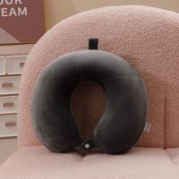 China Knitted Cover Memory Foam Customized U Shaped Travel Pillow for Car Neck Comfortable for sale