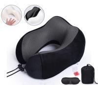 China Product Size 27*27*14cm Memory Foam Adjustable Cervical Neck Pillow for Airplane Nap for sale