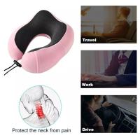 China Product Size 27*27*14cm Memory Foam Adjustable Cervical Neck Pillow for Airplane Nap for sale
