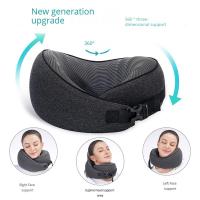 China U-shaped Memory Foam Airplane Neck Pillow Cooling Function 32*26*14cm Customized Bag for sale
