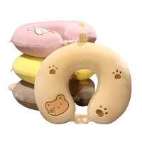 China Custom Plush Car Massage Neck Pillow with Memory Foam Filling and Removable Washable Case for sale