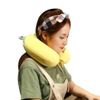 China Custom Plush Car Massage Neck Pillow with Memory Foam Filling and Removable Washable Case for sale