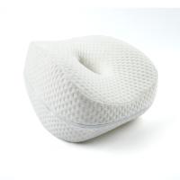 China Orthopedic Memory Foam Knee Pillow with Washable Velboa Cover and Embroidered Pattern for sale