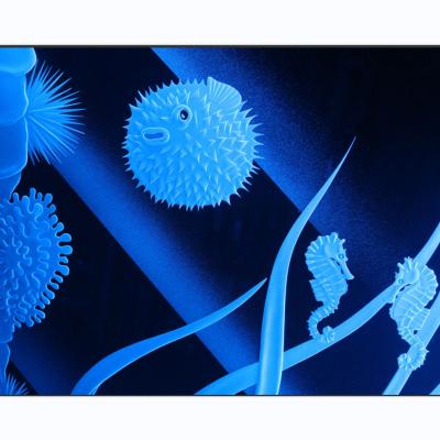 China Decorative Custom Deep Carved Glass Panel Tempered SAI Certificated for sale
