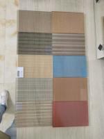China Fabric Etched Laminated Tempered Glass Art 25mm Custom Sizes for sale