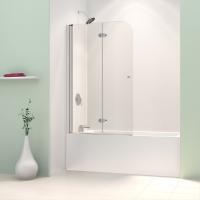 China Frameless Tempered Glass Shower Screen Polished Chrome For Bathtub for sale