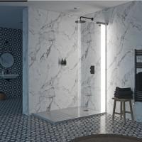 China Walk In Glass Shower Door Frameless Design  Polished Edge for sale