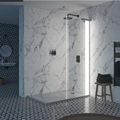 China Walk In Glass Shower Door Frameless Design  Polished Edge for sale