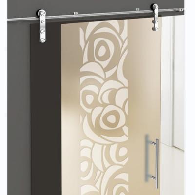 China Frosted Tempered Glass Sliding Door Toughened  With Hardware Kit for sale