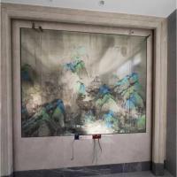China Wall Decroration Tempered Acid Etched Glass UV Printing Mirror Art for sale