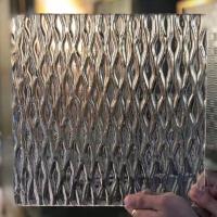 China SAI SGCC Tempered Art Glass Custom Design Textured Fused Stained Hot Melt for sale