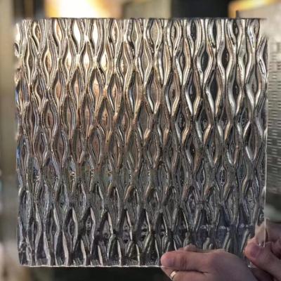 China SAI SGCC Tempered Art Glass Custom Design Textured Fused Stained Hot Melt for sale