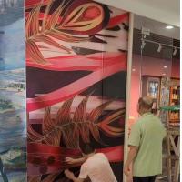 China Digital UV Printing Screen Partition Tempered Art Glass Carving Wire Glass for sale