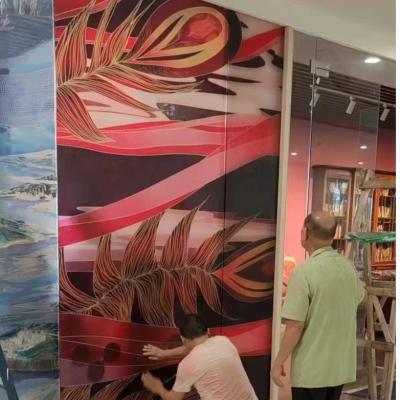 China Digital UV Printing Screen Partition Tempered Art Glass Carving Wire Glass for sale