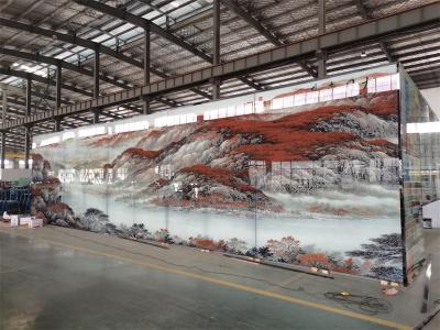 China 5mm Thickness 3D Digital Printed Tempered Art Glass For Building Doors for sale
