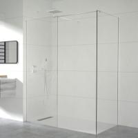 China 8mm Tempered Glass Walk In Bathroom Shower Screen Shower Fixed Wall Panels for sale
