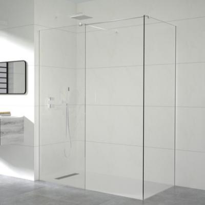China 8mm Tempered Glass Walk In Bathroom Shower Screen Shower Fixed Wall Panels for sale