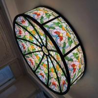 China Ceiling Decorative Colored Dome Stained Glass For Religious Settings for sale