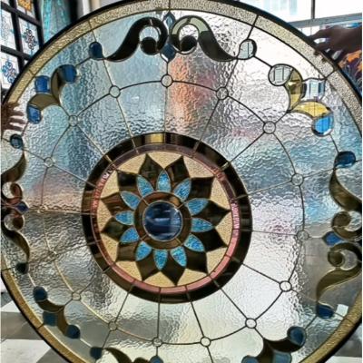 China Islam Dome Triple Glazing Tempered Stained Glass For Mosque Handmade Decorative Dome Skylight for sale