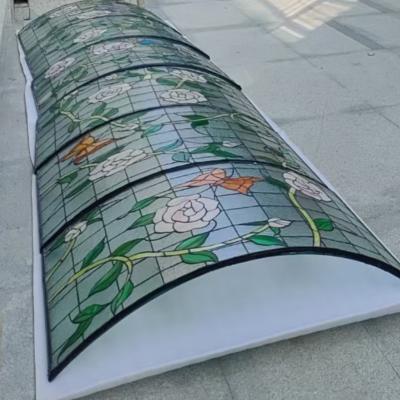 China Custom Churches Design Building Various Patterned Stained Colored Glass Decorative Crystal Art Glass Door for sale