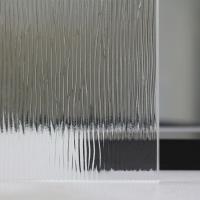 China Modern Wood Grain Patterned Tempered Glass Panel for Office Partitions and Decor for sale