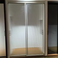 China Modern Minimalist Style Tempered Pattern Glass Door with Clean Sliding Design for sale
