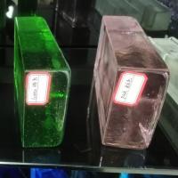 China Art glass wall colorful hollow glass tile background partition wall translucent opaque bar entrance wall crystal tiles for sale