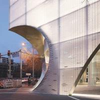 China Design of Commercial Street Facades: Glass Block Curtains, a Wall by Day and an Urban Light Painting by Night for sale