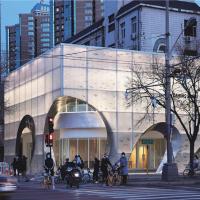 China Design of Commercial Street Facades: Glass Block Curtains, a Wall by Day and an Urban Light Painting by Night for sale