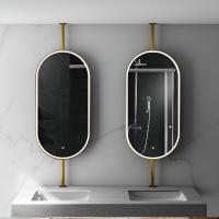 China A Must - Have for Modern Bathrooms! Oval Gold - Trimmed Mirror, Wall - Mounted Vanity Makeup Mirror for sale