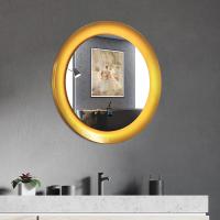 China Round Gold - Framed Bathroom Mirror: Redefine Space Aesthetics, Illuminate Refined Daily Life for sale