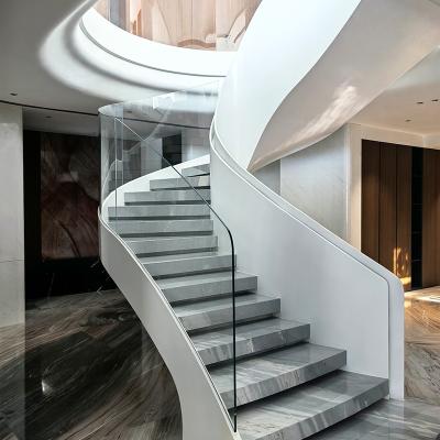 China Ingenious Selection: Curved Tempered Glass Empowers Staircase Spaces, Dual Advancement of Safety and Aesthetics for sale